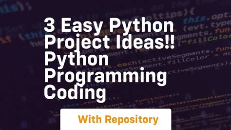 3 Easy Python Project Ideas Python Programming Coding Youtube
