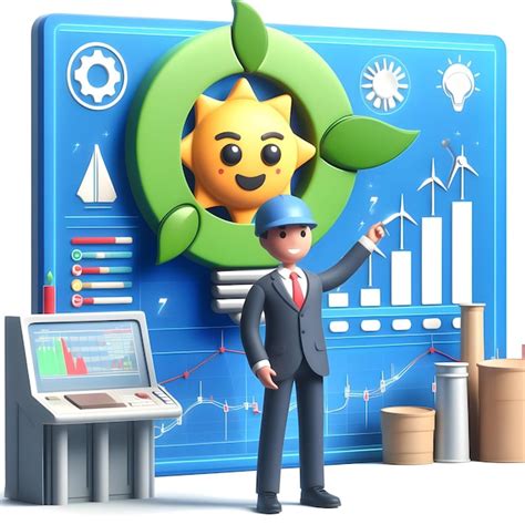 Premium Photo A 3d Flat Icon Of Sustainability Concept Happy A Trader