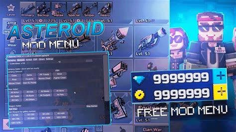 Pixel Gun D Mod Menu Asteroid Youtube