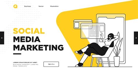 프레젠테이션 슬라이드 템플릿 또는 방문 페이지 웹 사이트 디자인 비즈니스 컨셉 일러스트레이션 현대적인 플랫 스타일 벡터 랜딩