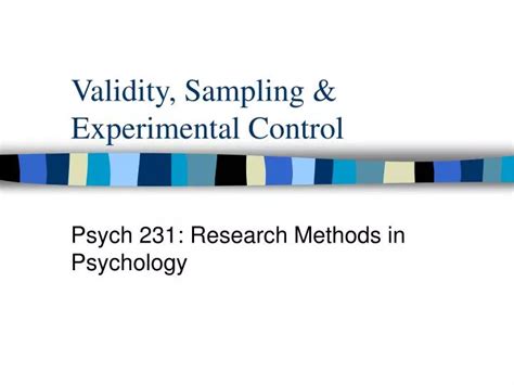 PPT Validity Sampling Experimental Control PowerPoint Presentation ID