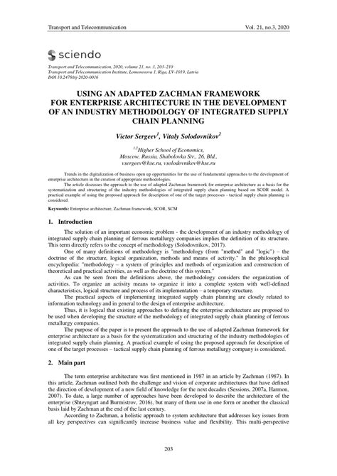 Pdf Using An Adapted Zachman Framework For Enterprise Architecture In The Development Of An