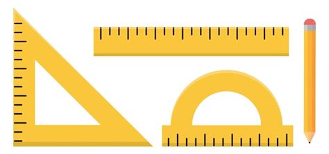 Premium Vector Essential Stationery Tools For Precision Tasks Includes Ruler Protractor And