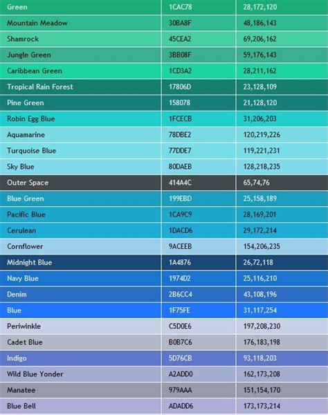 Crayola Colors Hex Codes At Chloe Austin Blog
