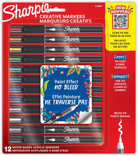 Sharpie Creative Markers Water Based Acrylic Markers Brush Tip