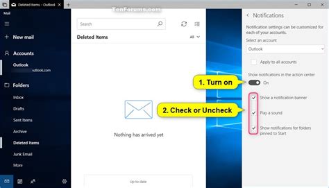 Turn On Or Off Notifications From Mail App In Windows 10 Tutorials