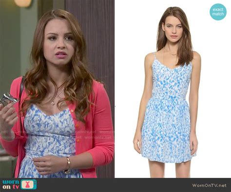 Wornontv Sofias Blue Printed Dress On Young And Hungry Aimee