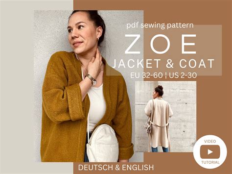Zoe Coat And Jacket Pdf Sewing Pattern Jacke Und Mantel Pdf