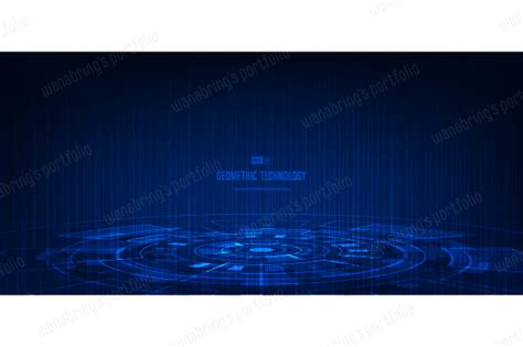 Abstract Tech Interface Blue Geometric Graphic By Wanabring · Creative