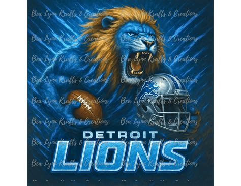 Detroit Lions Roaring Lion 3d Football Png Clipart Sublimation Design