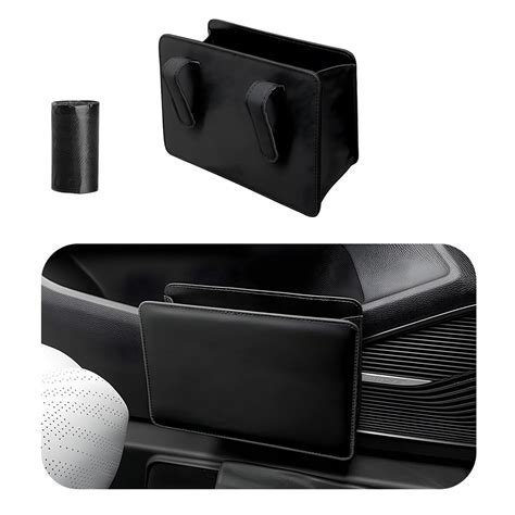 Yourkar Car Trash Can Foldable Waterproof Leather Car Garbage