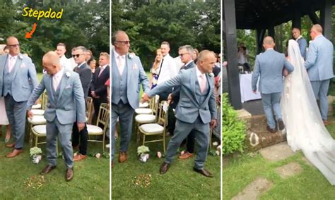VIDEO Stepdad Surprised When Brides Dad Grabs Him So They Can Both Walk Her Down The Aisle