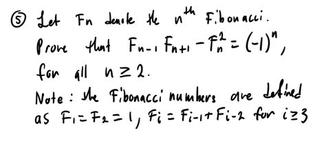Solved © Let In Denole The Nth Fibonacci Prove That Fn I