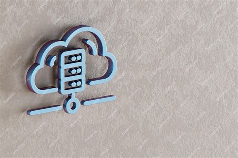 premium photo beautiful cloud database server icon on wall bright