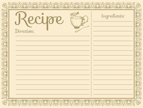 Printable Recipe Cards Template Free Free Printable Card