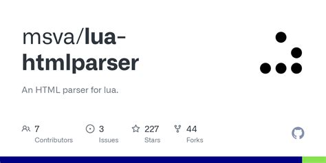 github msva lua htmlparser an html parser for lua
