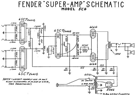 Fender Super Amp 5c4 Schematic Electronic Service Manuals