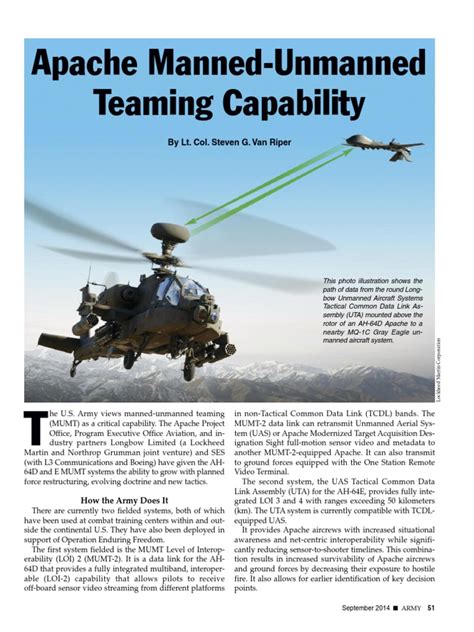 Apache Manned Unmanned Teaming Pdf Unmanned Aerial Vehicle Military Forces