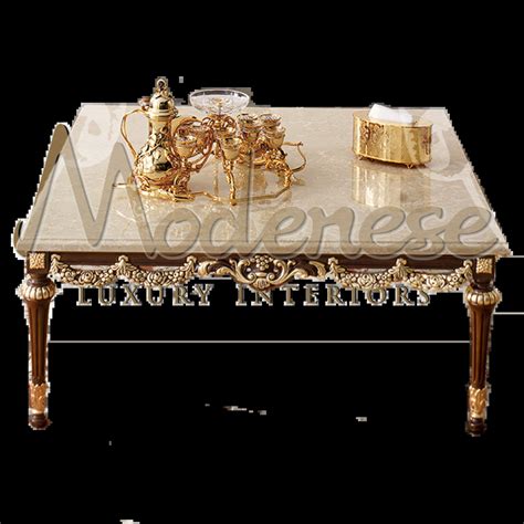 Imperial Style Square Coffee Table Baroque Elegance