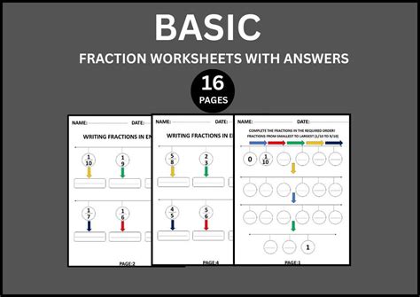 Basic Fraction Worksheets With Answers Printable Fraction Practice