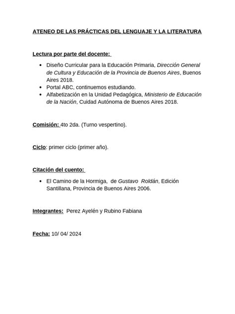 Secuencia At P D L 2024cuentoprimerito Pdf