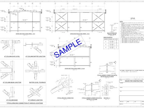Steel Structure Structural Drawing Steel Connection And Material