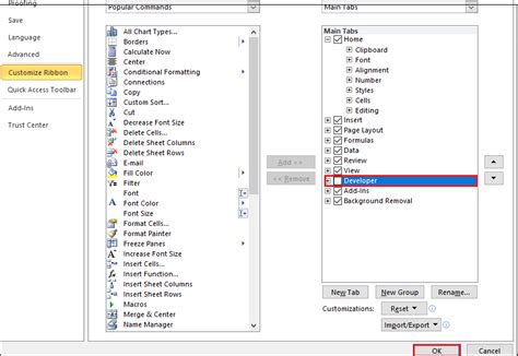 where is the developer tab in excel serversero