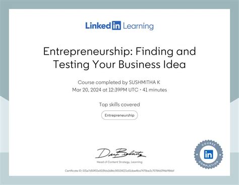 Sushmitha K On Linkedin Certificate Of Completion