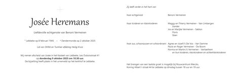 Josée Heremans Rouwcentrum Merckx