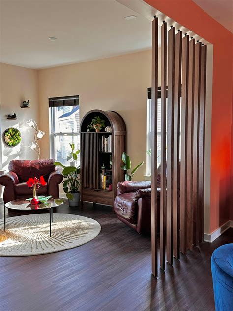 Wood Slat Room Dividers Hardware Included Midcentury Design Andor