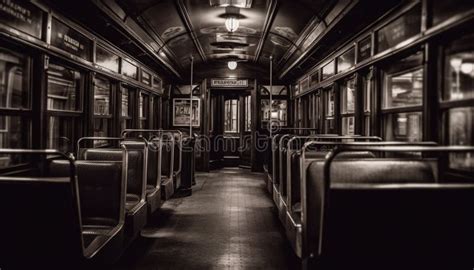 Empty Old Fashioned Classroom With Wooden Desks And Chairs Generated By