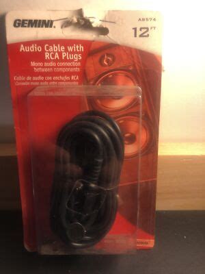 Gemini 12 Foot Shielded Audio Cable With Rca Plugs As574 New On Card Ebay