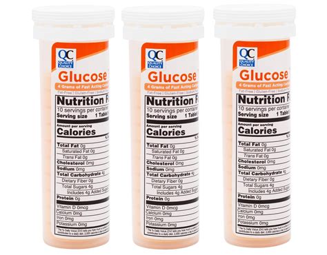 Quality Choice Fast Acting Glucose Tablets Orange Flavor Blood Sugar