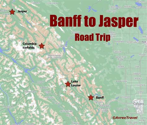 Banff National Park Area Road Map Banff National Park Area Road Map