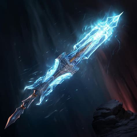 Magic Sword Filled With Lightning Premium Ai Generated Image