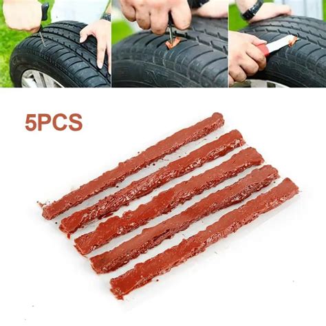 5pcs 튜브리스 타이어 수리 스트립 타이어 펑크 긴급 자동차 오토바이 자전거 타이어 수리 고무 스트립에 대 한 접착제