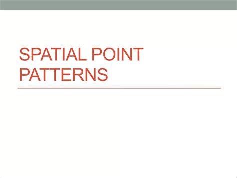 SPATIAL POINT PATTERNS PDF Geography Science