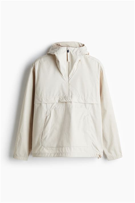 Mens Beige Relaxed Fit Water Repellent Anorak Handm Us
