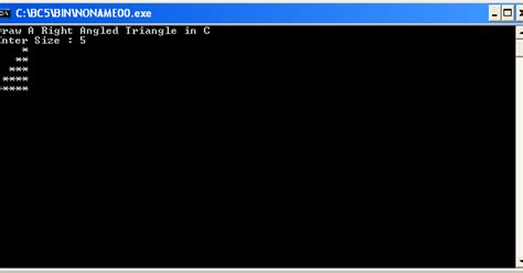 C Program Code Draw A Right Angled Triangle