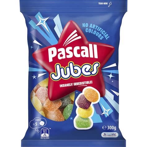 Pascall Jubes Lollies 300g Bunnasia