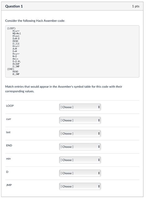 Solved Match Entries That Would Appear In The Assembers