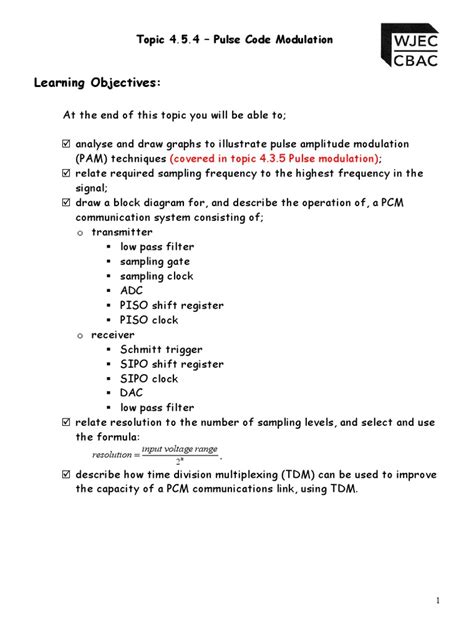 Pulse Code Modulation Explained Pdf Analog To Digital Converter