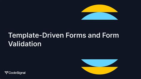 Template Driven Forms And Form Validation Codesignal Learn