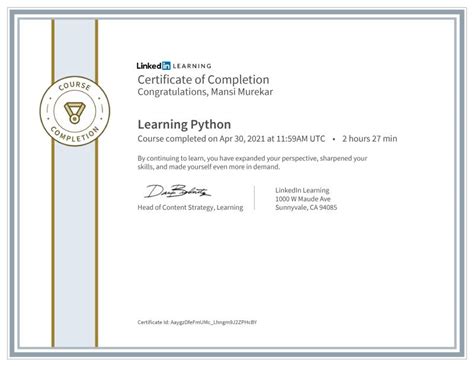 mansi murekar on linkedin learning linkedinlearning python