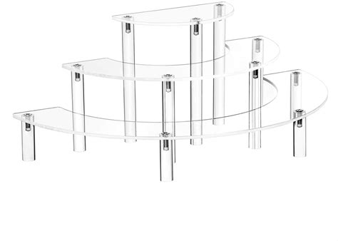 Wellsay Acrylic Risers Display Stand 3 Tier Clear Step Display Riser