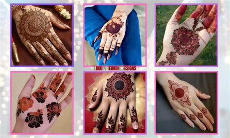 1025 Tikki Mehndi Design Beautiful Gol And Simple For Both Front
