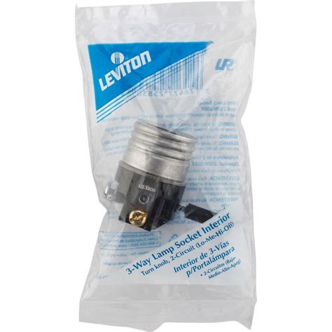 Leviton Turn Knob Medium Base Black Phenolic 3 Way Interior Lamp Socket Do It Best Lamp