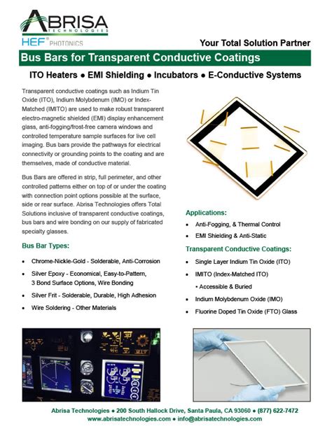 Dataspec Sheets Abrisa Technologies Dataspec Sheets Abrisa Technologies