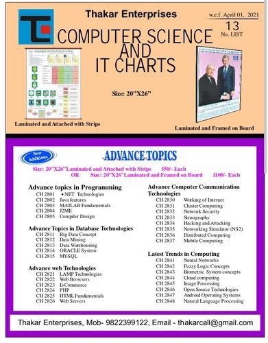 Multicolor Laminated Paper Computer Science Teaching Charts At ₹ 575