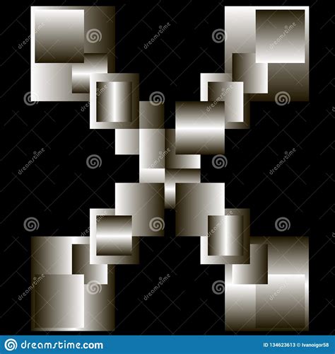 Abstraction From Gradient Squares Stock Vector Illustration Of Monochrome Black 134623613